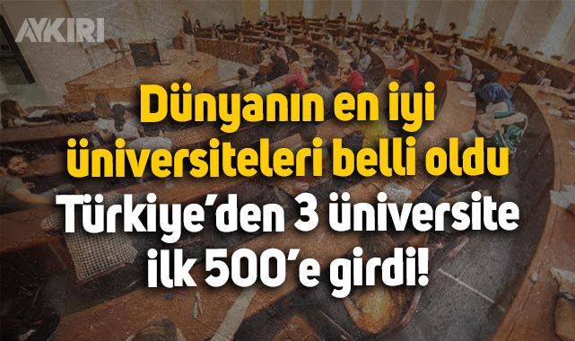 Dünyanın en iyi üniversiteleri belli oldu: İlk 500'de Türkiye'den 3 ...