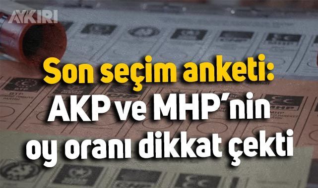 Son seçim anketine AKP ve MHP'nin oy oranı damga vurdu: İşte sonuçlar ... Son seçim anketine AKP ve MHP'nin oy oranı damga vurdu: İşte sonuçlar ...