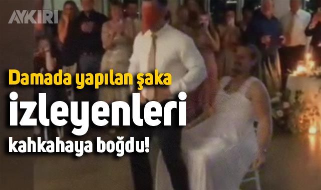 ABD'de bir düğünde damada yapılan şaka, izleyenleri kahkahaya boğdu ...